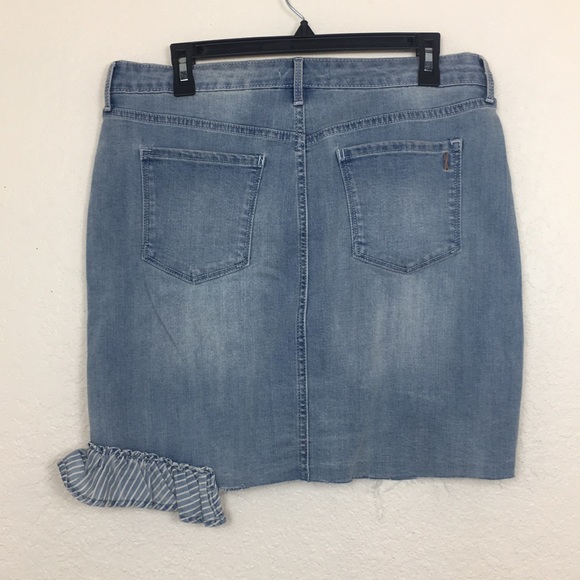 Vintage America | Skirts | Vintage American Blue Women Denim Ruffle ...